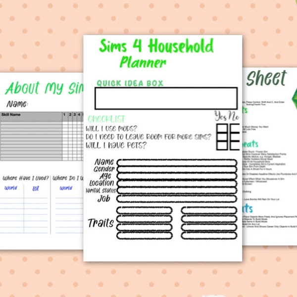 Sims 4 Cheat Sheet - Etsy