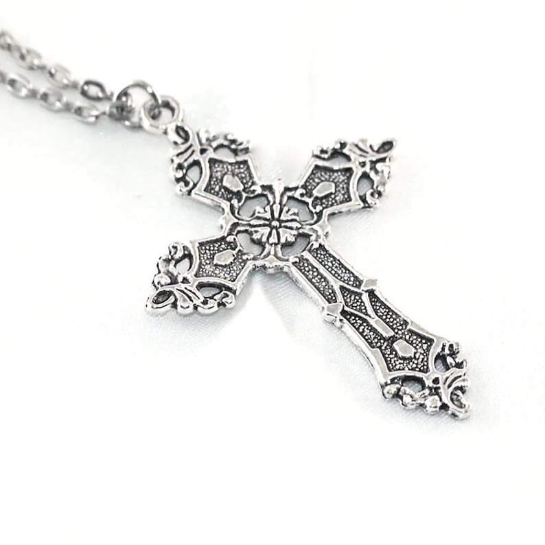 Gothic Cross Necklace, Gothic Jewelry, Silver Cross Necklace, Cross ...