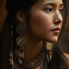 Muskogee Creek Native American Woman With Long Earrings | Profile of ...