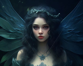 Dark Fairy Digital Download Gothic Fantasy AI Art Print Printable Image Stock Photo PNG - Etsy