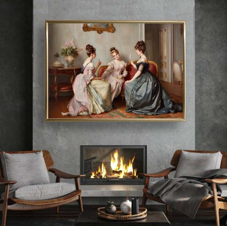 Vintage Women Print | Victorian Women | Antique Painting | Vintage Wall ...