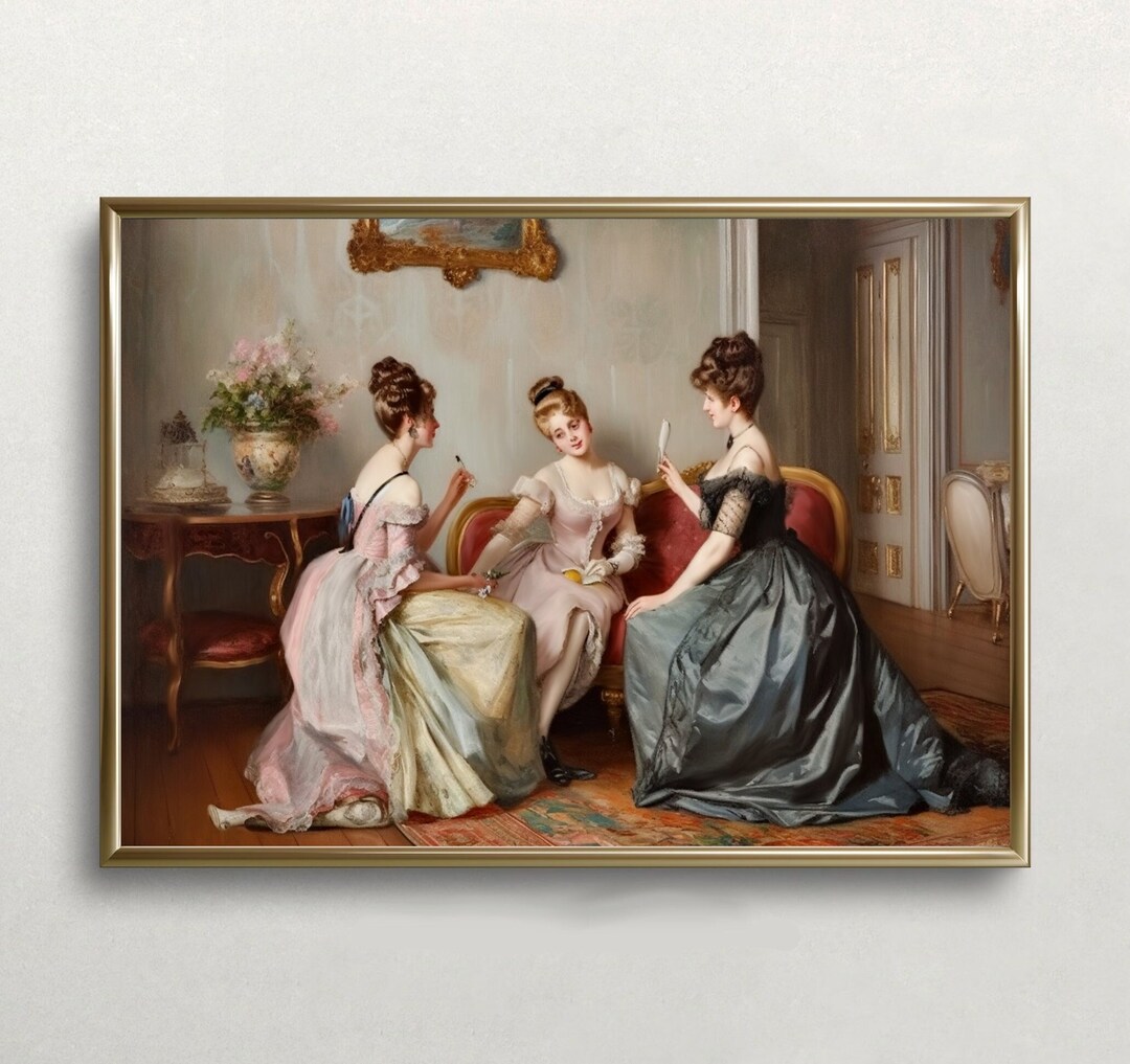 Vintage Women Print | Victorian Women | Antique Painting | Vintage Wall ...