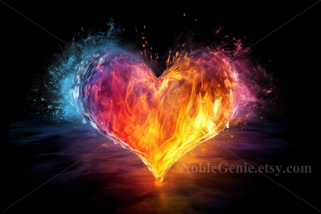 3 Elements Love Heart: Fire, Water & Wind | Celestial Love Heart ...