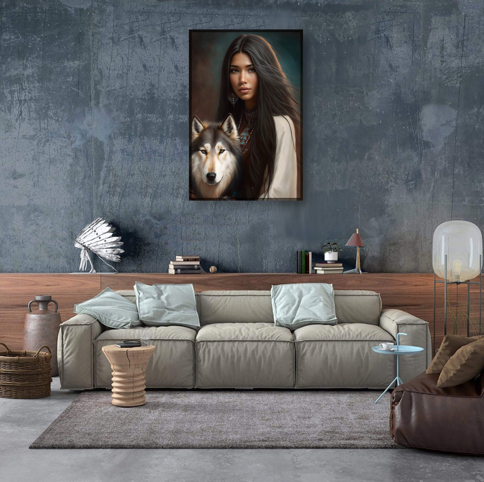 Muskogee Creek Native American Woman With a Dog | Mixed Race Female ...