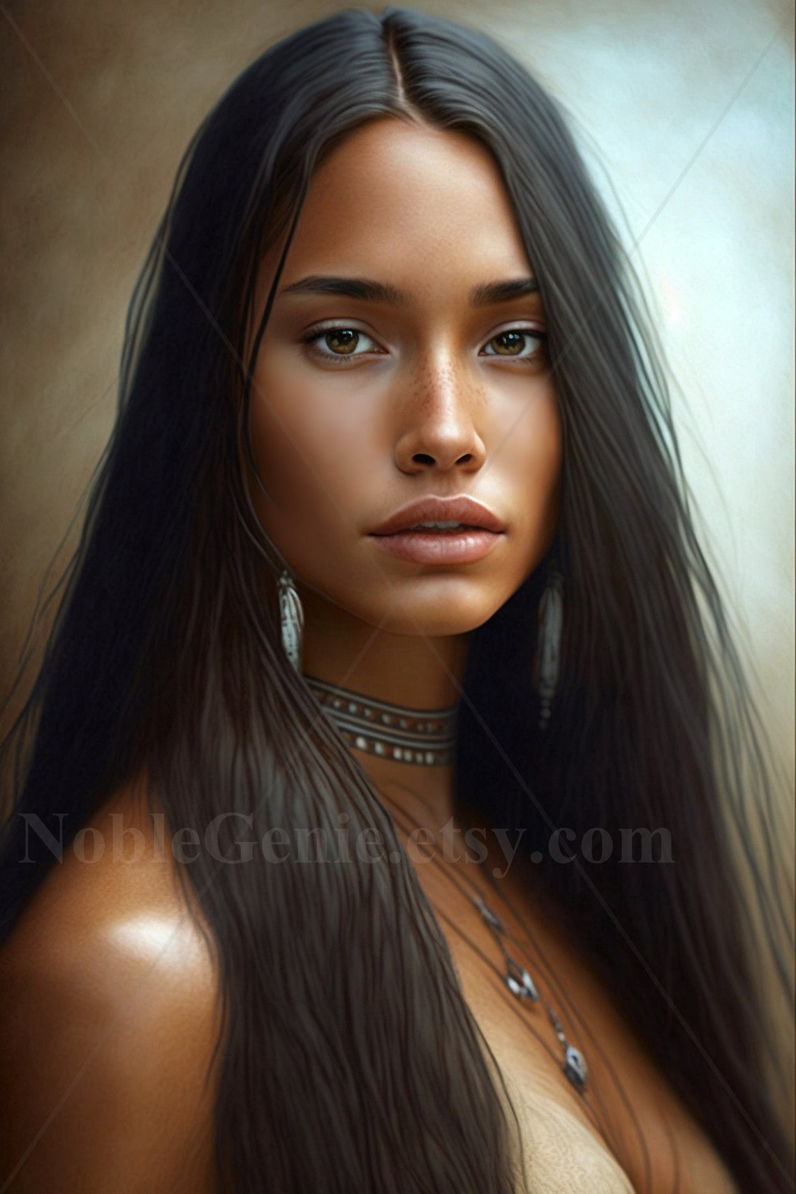 Muskogee Creek Native American Woman | Beautiful Mixed Race Female | AI ...