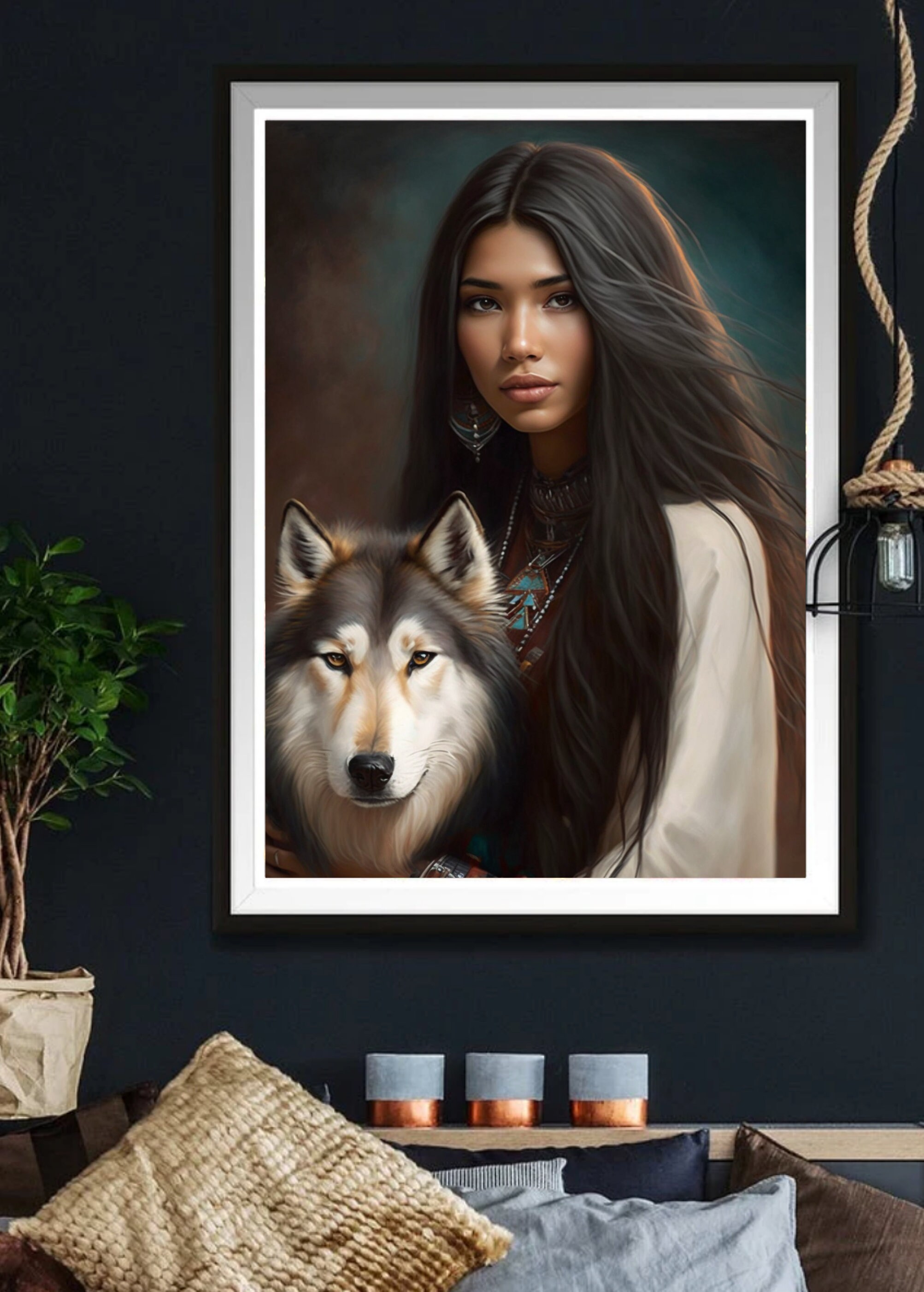 Muskogee Creek Native American Woman With a Dog | Mixed Race Female ...