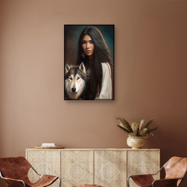 Muskogee Creek Native American Woman With a Dog | Mixed Race Female ...