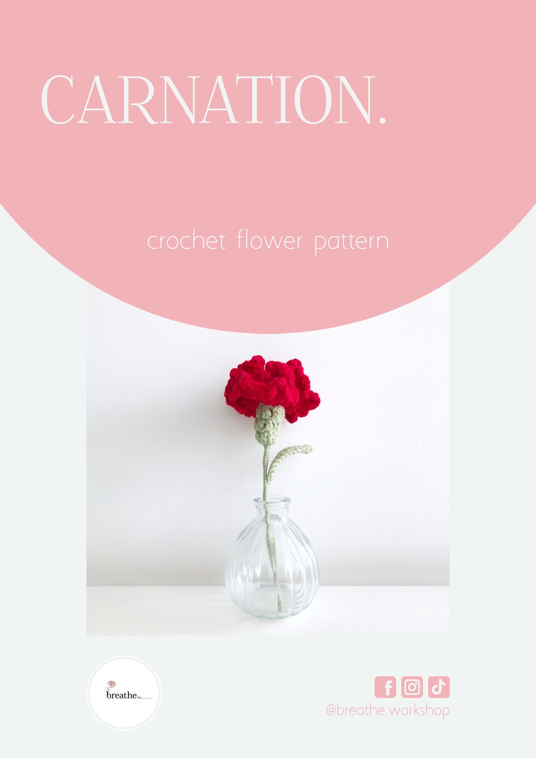 Crochet Carnation Pattern | Crochet Flowers Pattern | DIY | PDF ...