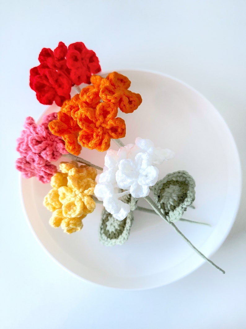 Crochet Geranium | Crochet Flowers | Floral Ornament | Table Decor ...