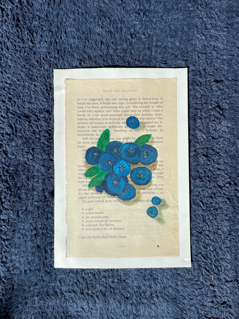 Blueberry Affair- Gouache Blueberry Fruit Painting- Summer Fruit Art ...