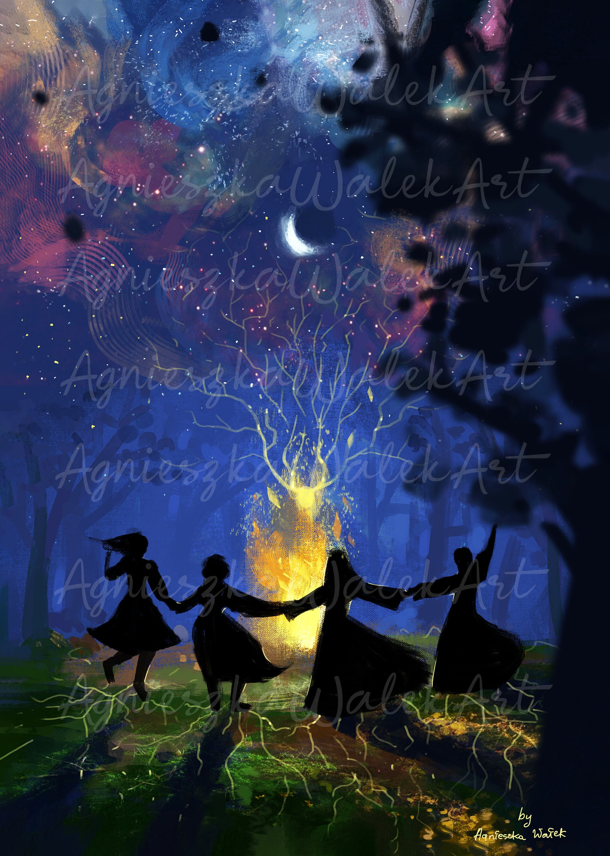Mystery of the Witches Illustration Digital Printable Download Wicca ...