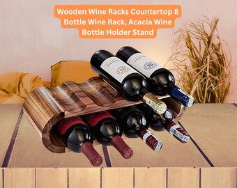 Wooden Countertop Wine Rack for 8 Bottles - Etsy