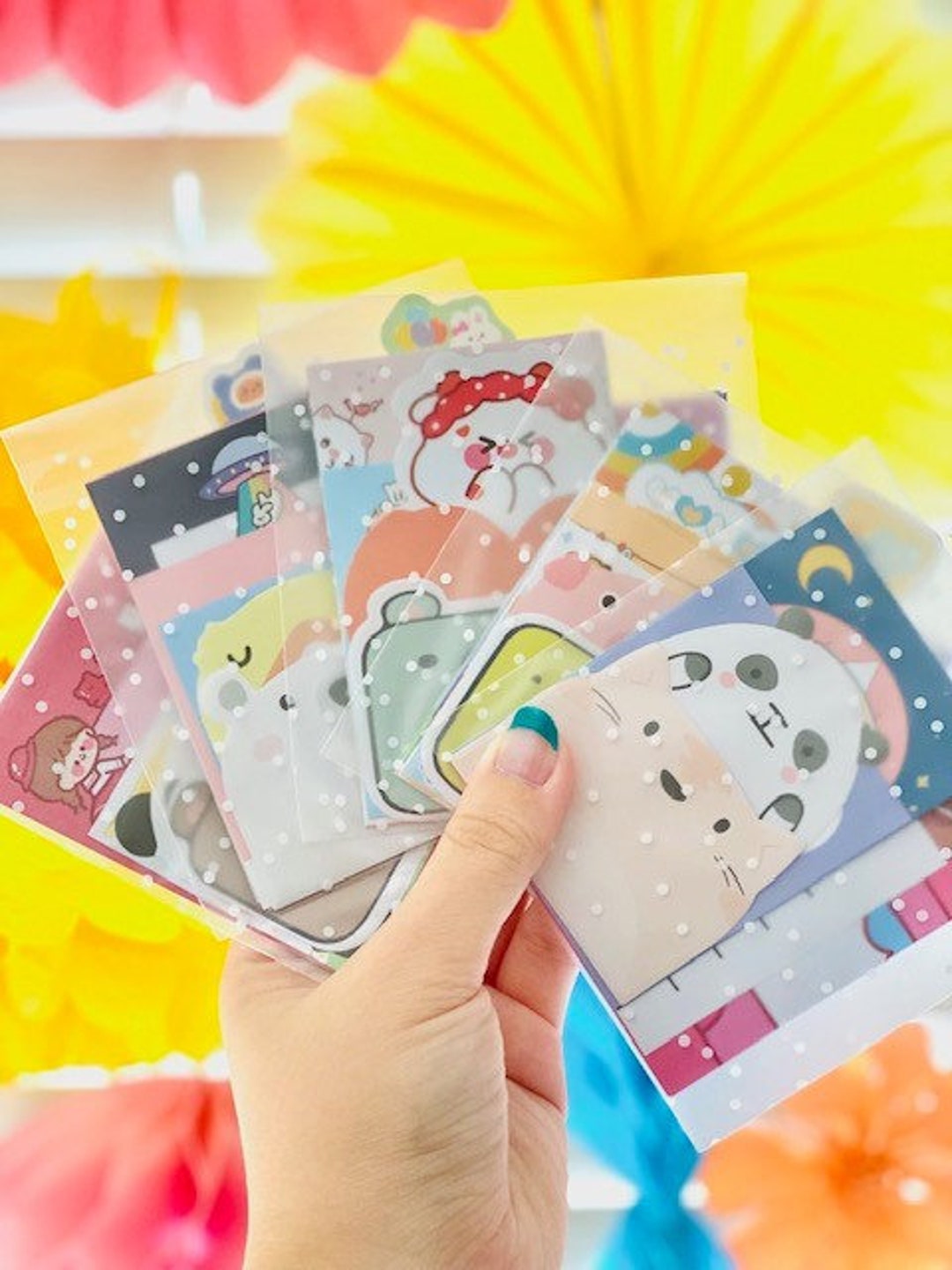 Random Cute Kawaii Memo Sheet Grab Bag (10 Sheets) - Etsy