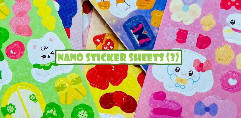 Random NANO Sticker Sheets (3 Sheets) - Etsy