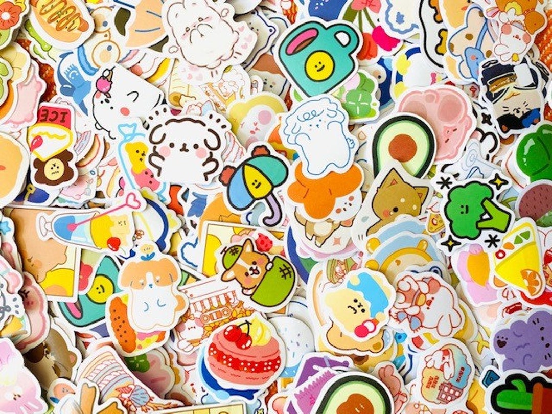 Random Cute Kawaii Sticker Flake Grab Bag (10 Stickers) - Etsy