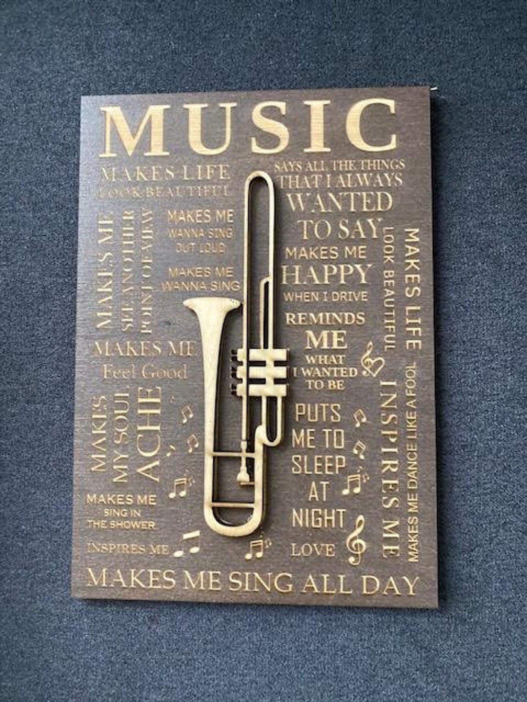 3D Trombone With Musical Sayings - Etsy