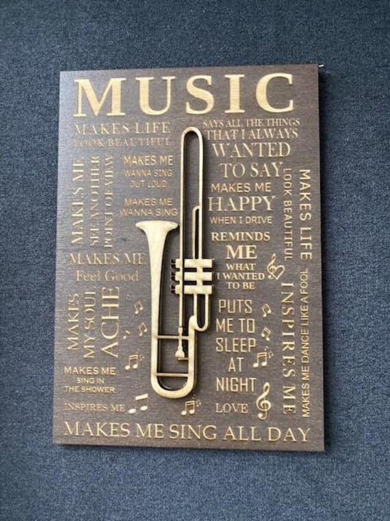 3D Trombone With Musical Sayings - Etsy