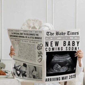 BABY NEWSPAPER New Baby Announcement - Etsy