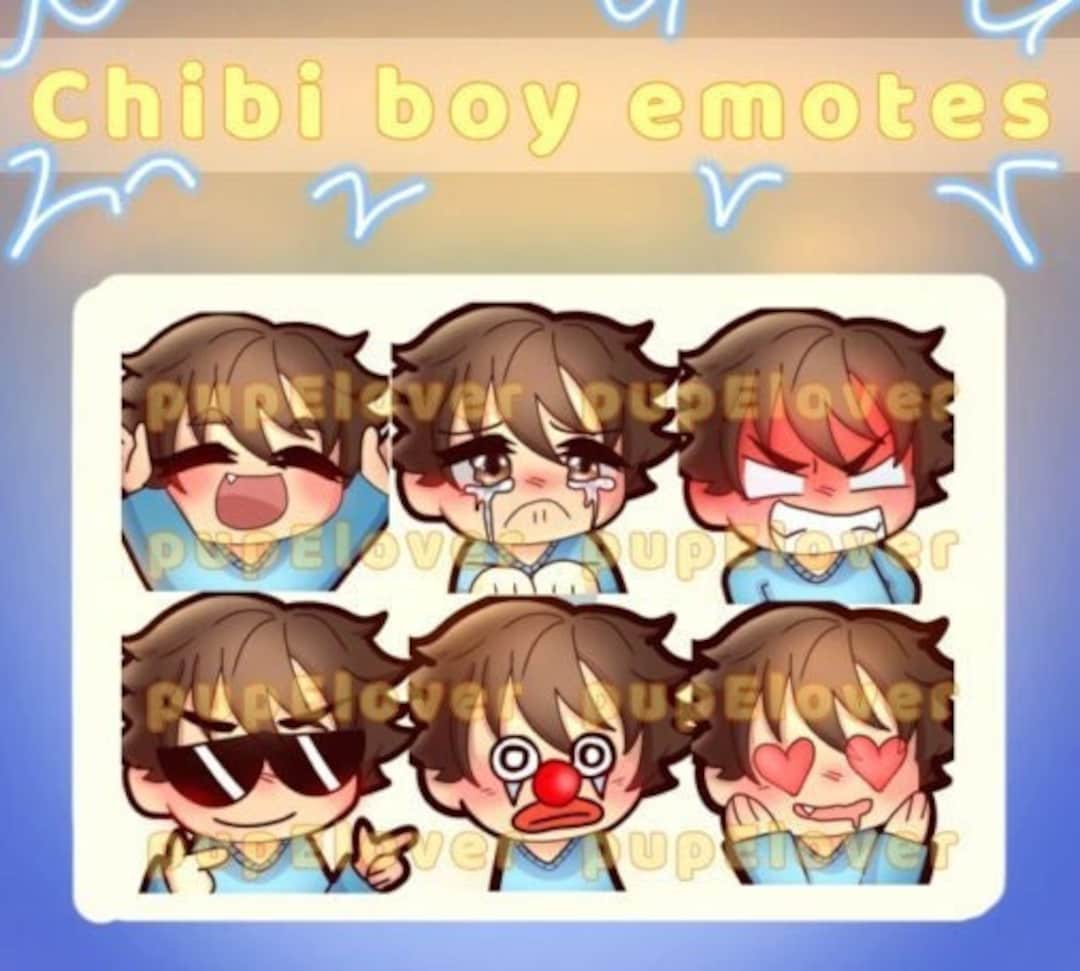 CHIBI BOY Emotesbrown Hair Boy Chibi Emote That Can Be Used - Etsy