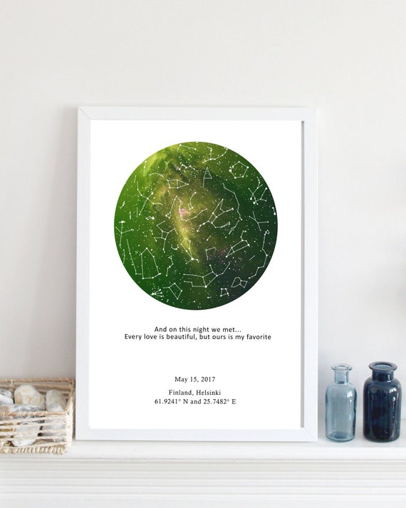 Personalized Star Map Constellation Art Print at the Moment - Etsy
