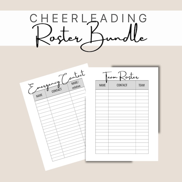 Cheerleading Roster - Etsy