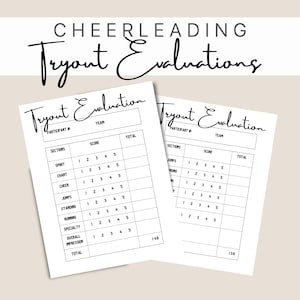 Cheerleading Tryout Evaluations/cheer Evaluation Sheets/evaluation Printables/pdf Cheer ...