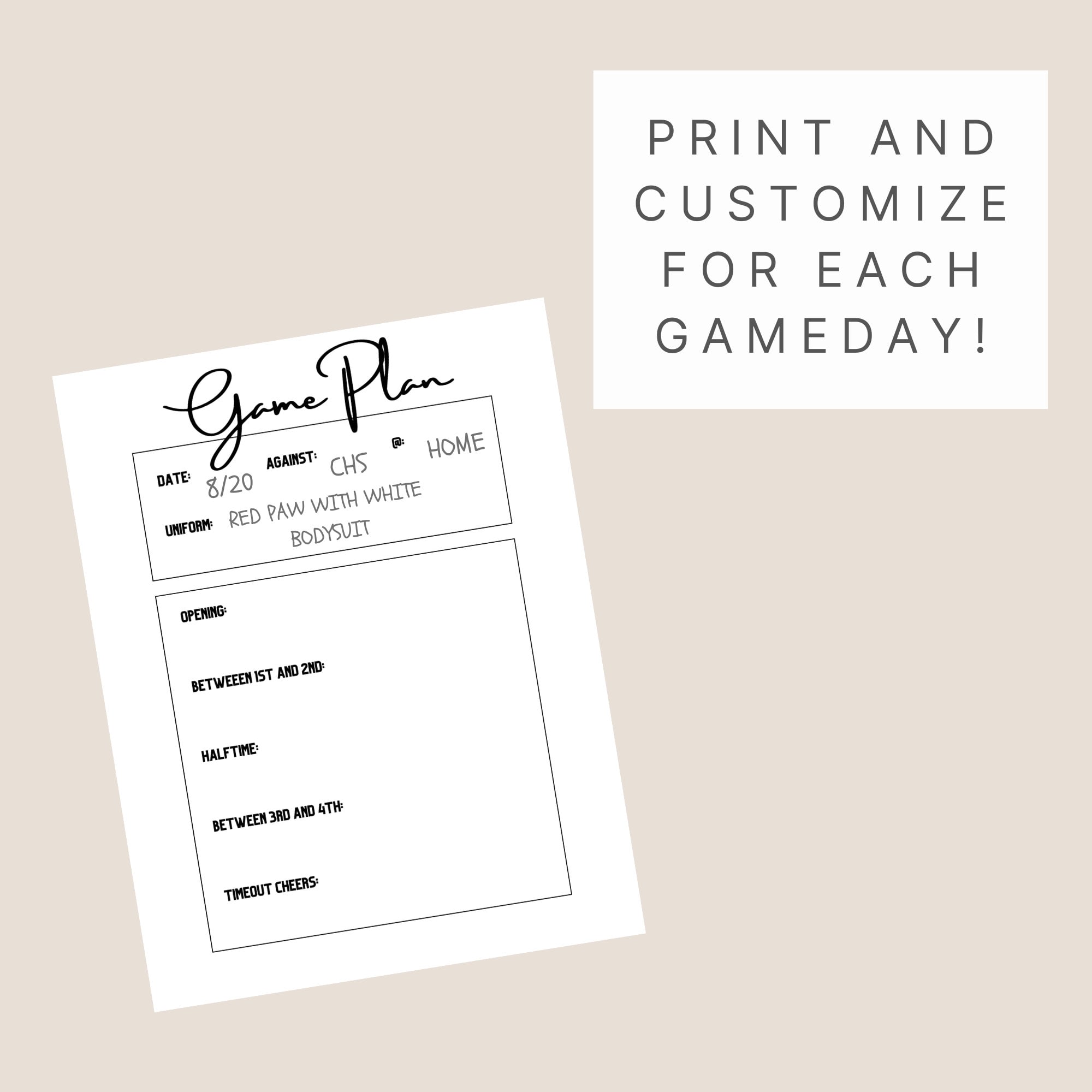 Practice Plans Gameday Plans Bundle/ Cheerleading Plans Print/ Football ...
