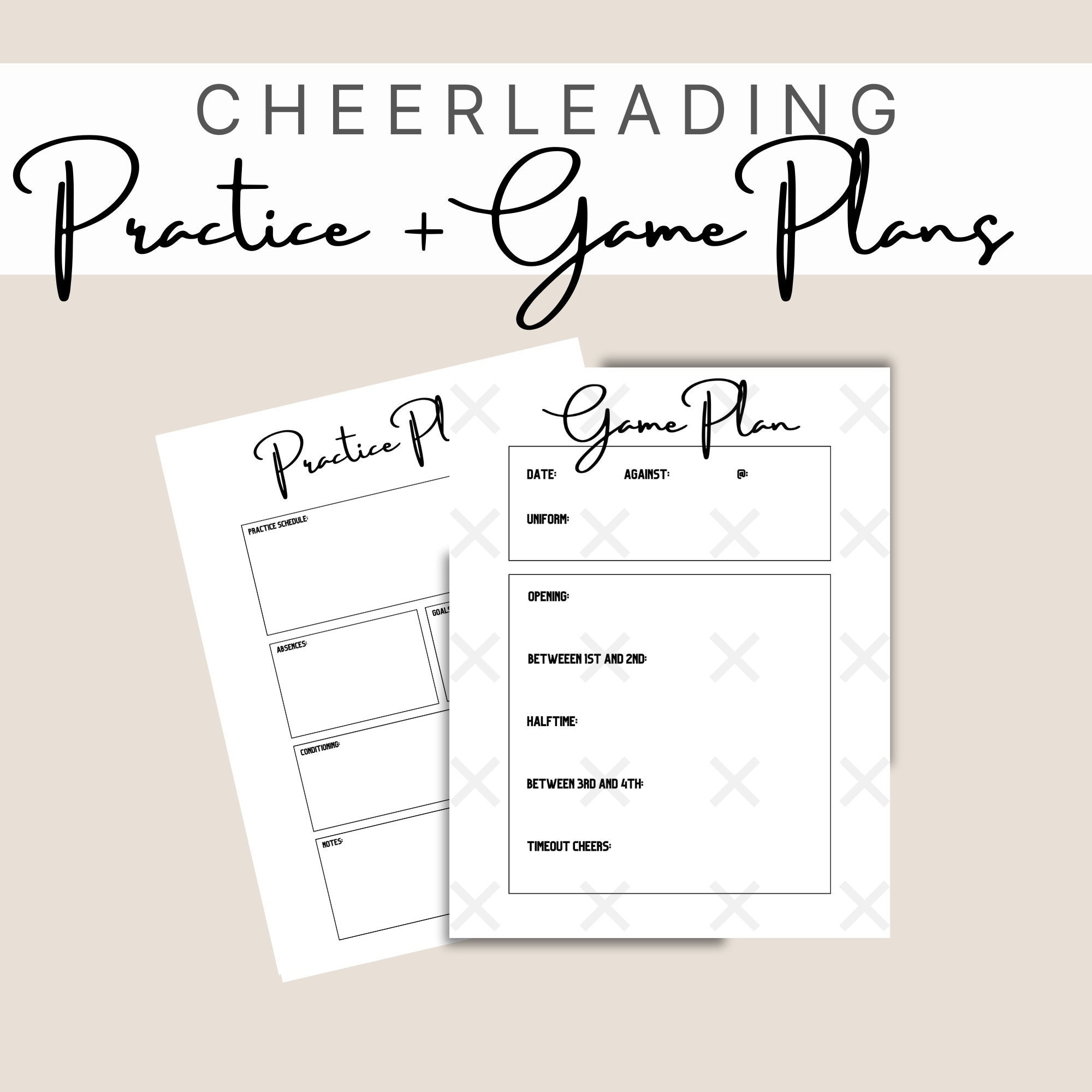 Practice Plans + Gameday Plans Bundle/ Cheerleading Plans Print ...