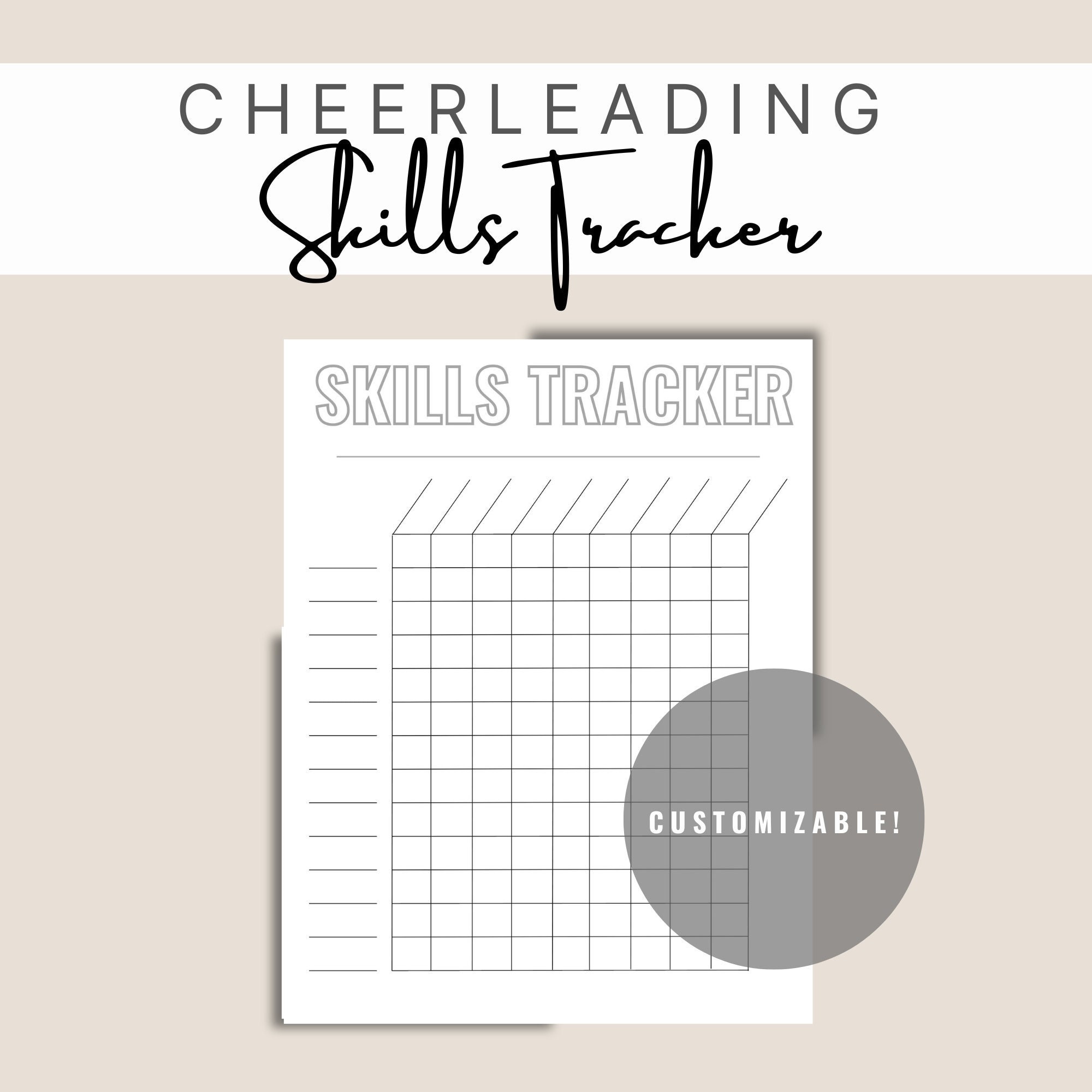 Skills Tracker/tumbling Skills Tracker/cheerleading Tracker/tumbling ...