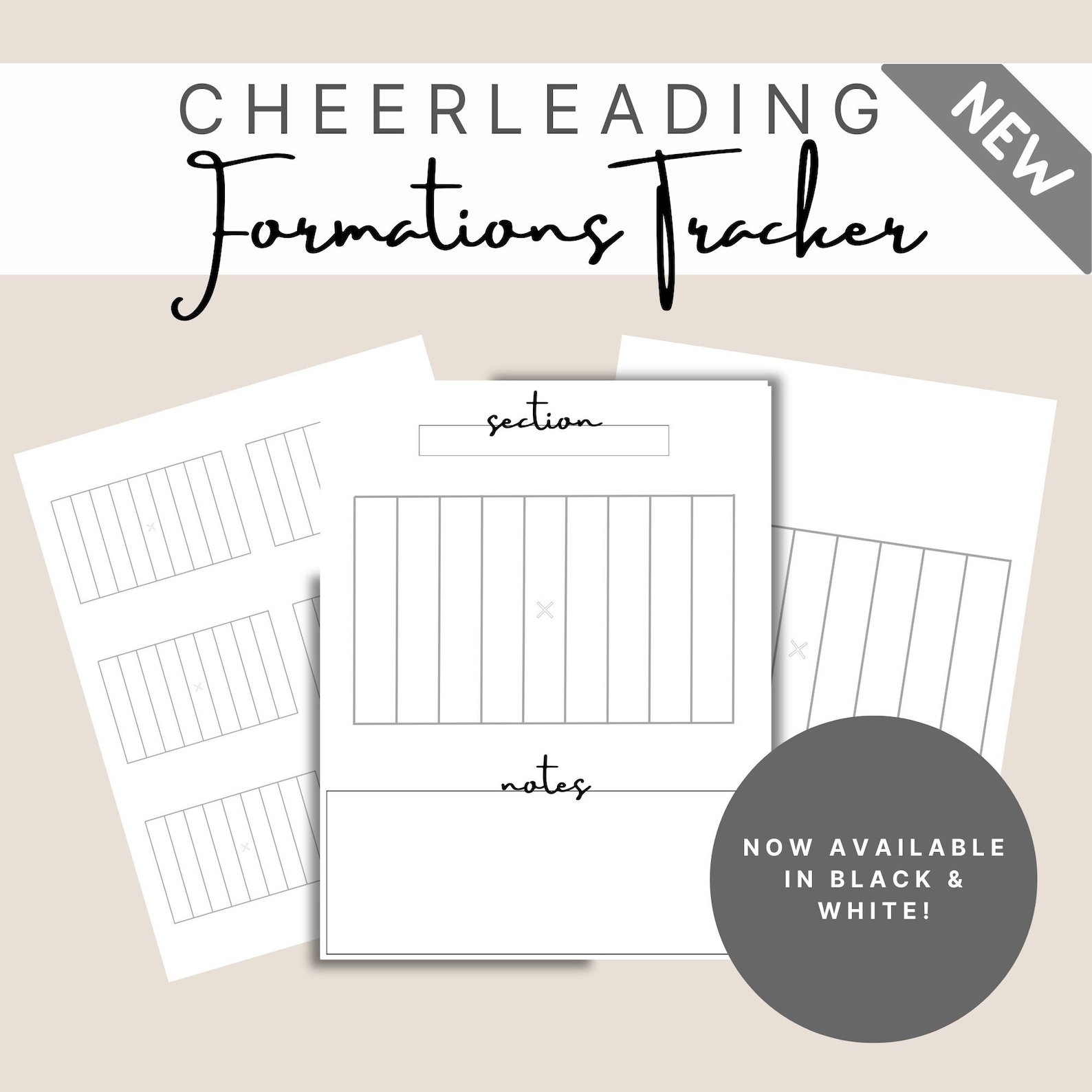 B&W Formations Tracker/cheerleading Formations Tracker/9-pannel Cheer ...