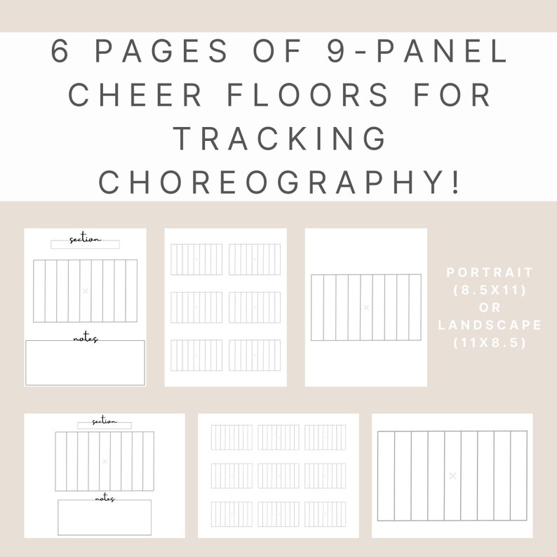 B&W Formations Tracker/cheerleading Formations Tracker/9-pannel Cheer ...