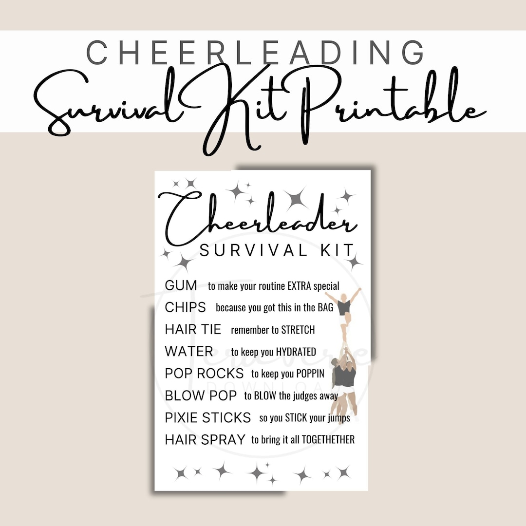 Cheerleading Survival Kit Printable, Cheerleader Goodie Bags ...