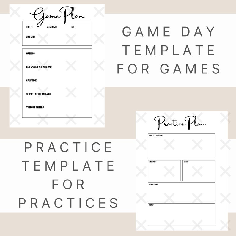 Practice Plans Gameday Plans Bundle/ Cheerleading Plans Print/ Football ...