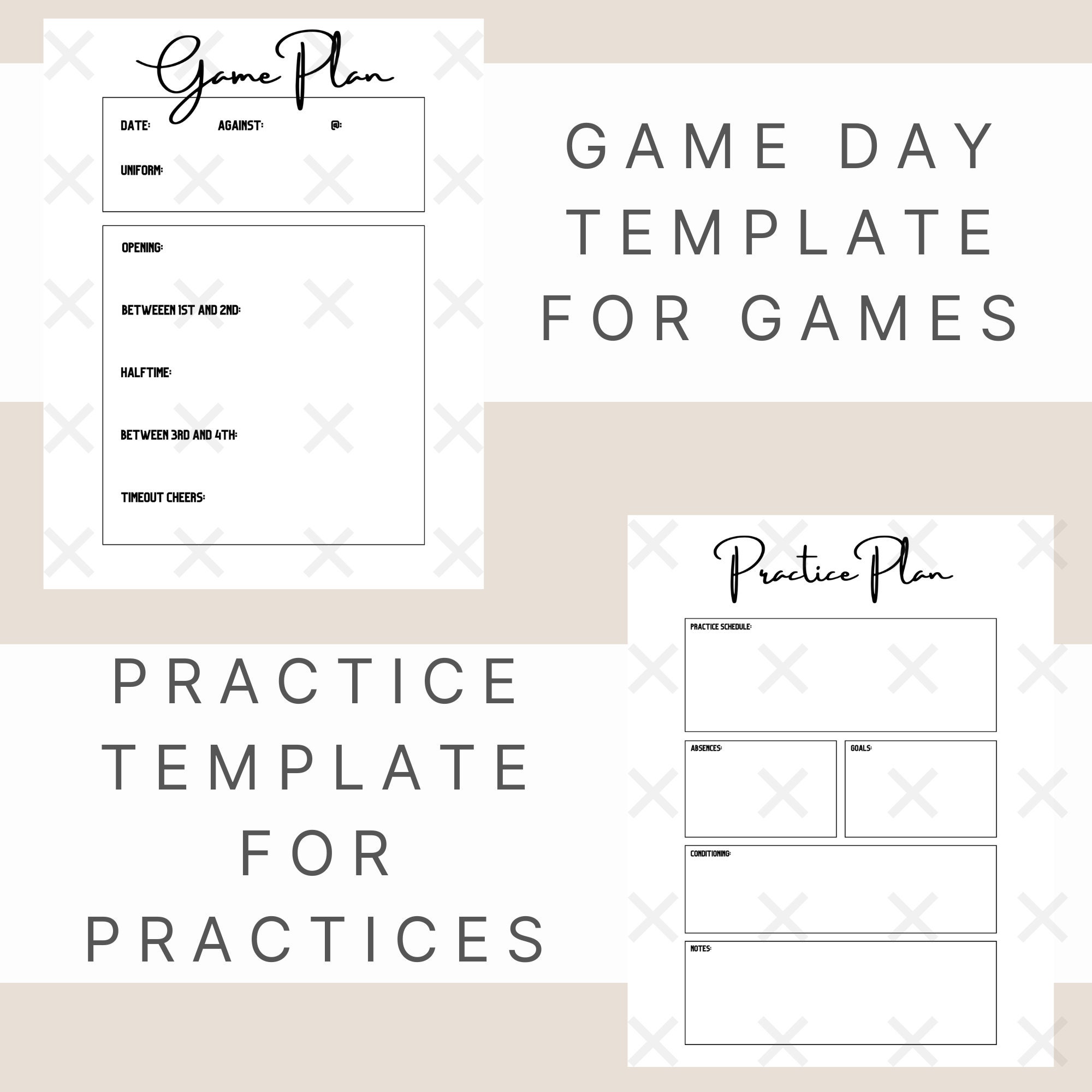 Practice Plans + Gameday Plans Bundle/ Cheerleading Plans Print ...