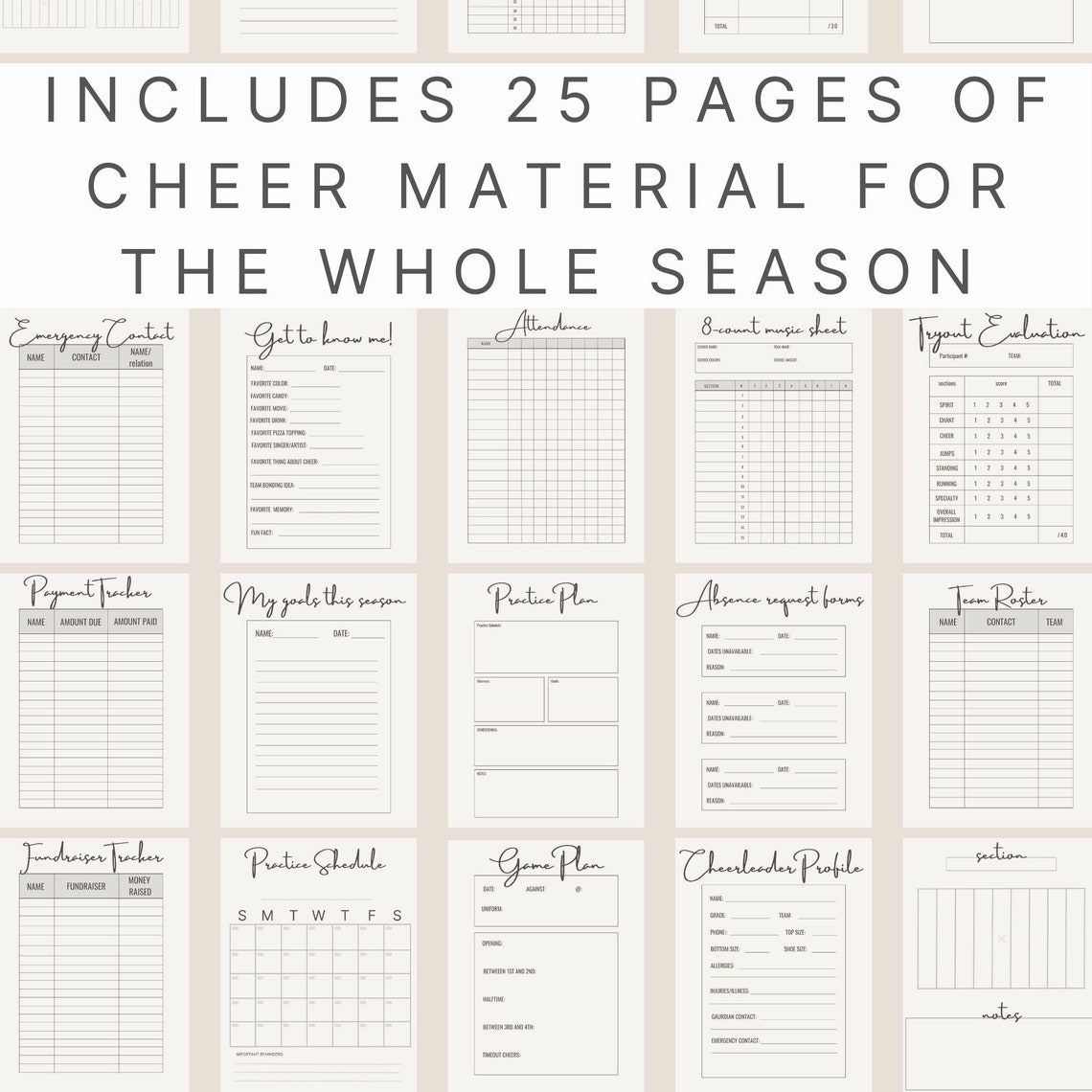 NEW Customizable Cheer Coach Planner Bundle/cheerleading Planner for ...