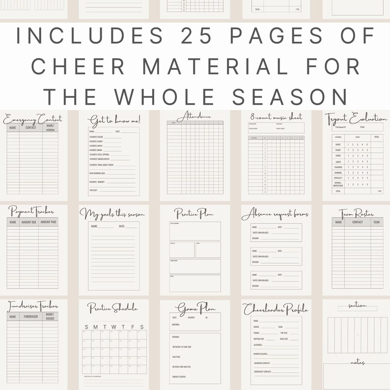 NEW Customizable Cheer Coach Planner Bundle/cheerleading Planner for ...