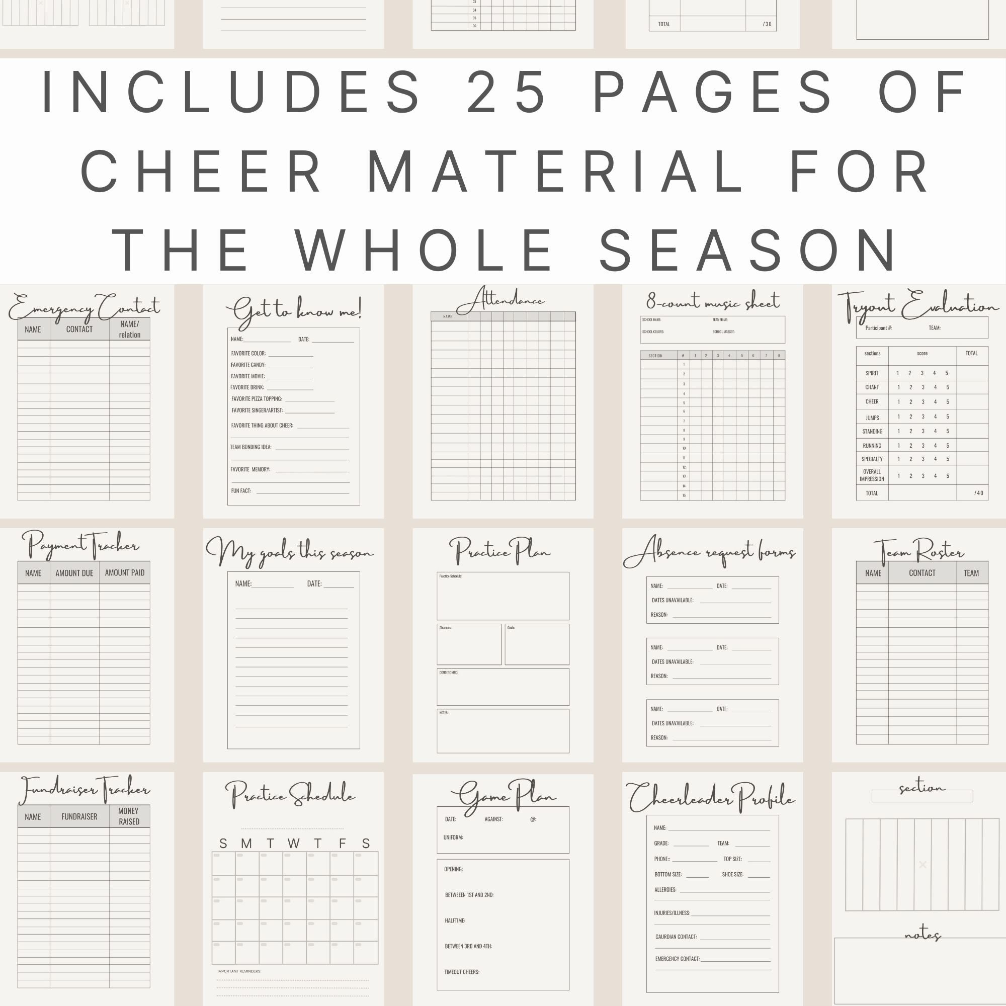 NEW Customizable Cheer Coach Planner Bundle/cheerleading Planner for ...