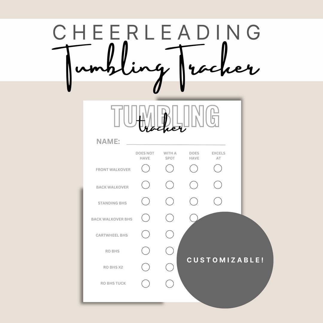 Tumbling Skills Tracker/tumbling Progressions/cheerleading Tracker ...