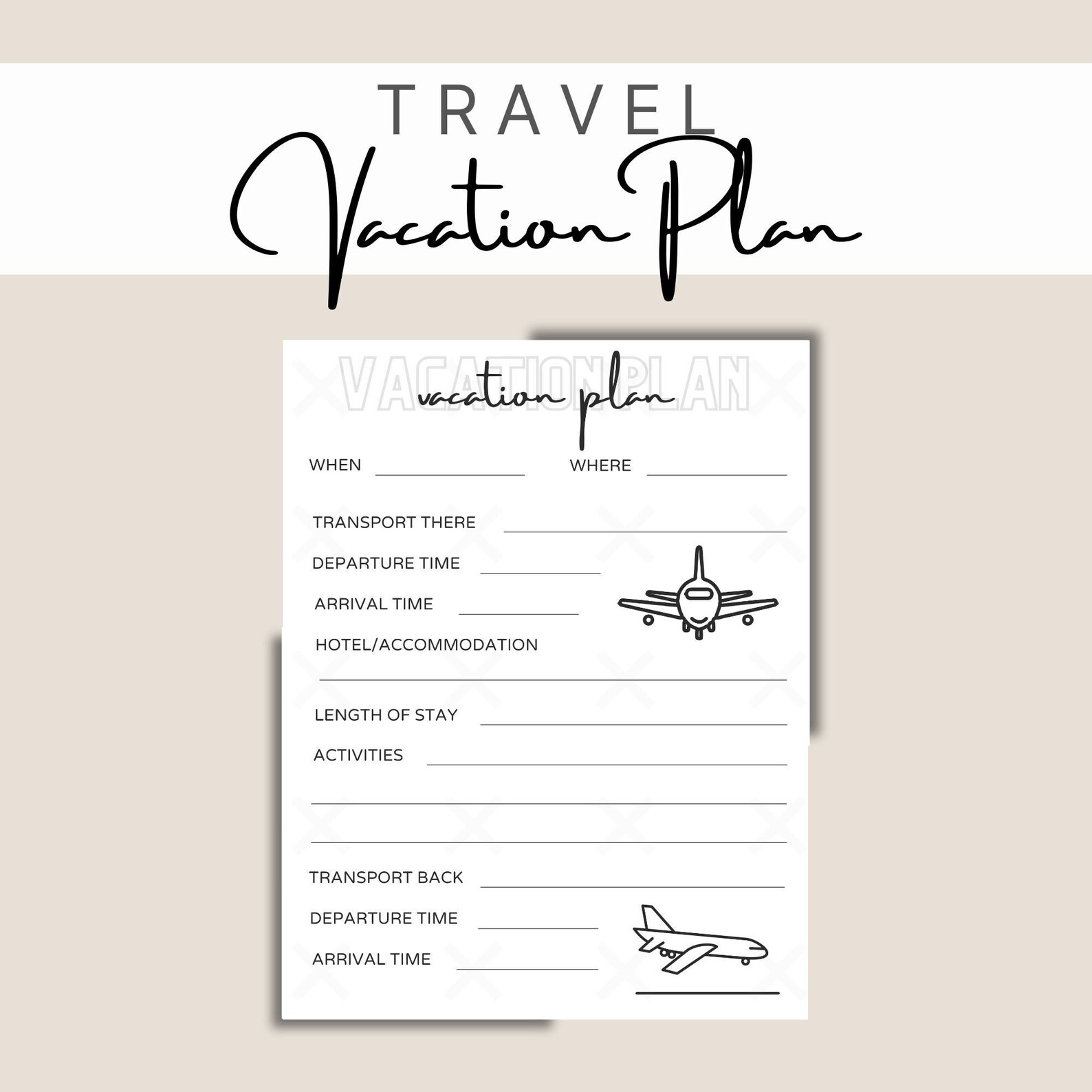Vacation Plan Printable/vacation Announcement/trip Plan Announcement ...