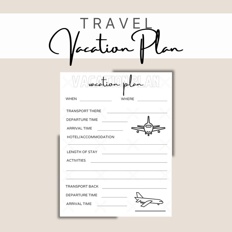 Vacation Plan Printable/vacation Announcement/trip Plan Announcement ...