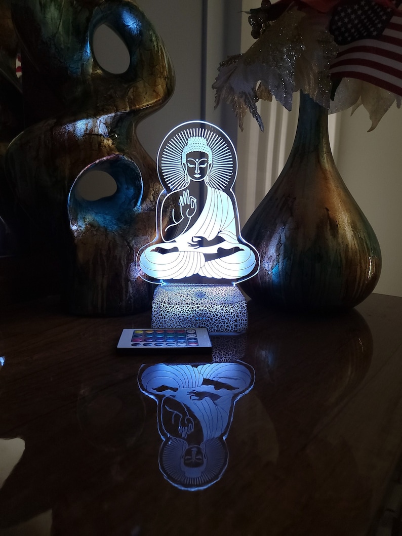 Engraved Buddha LED Night Light: Meditation Decor, Relaxation Light - Etsy