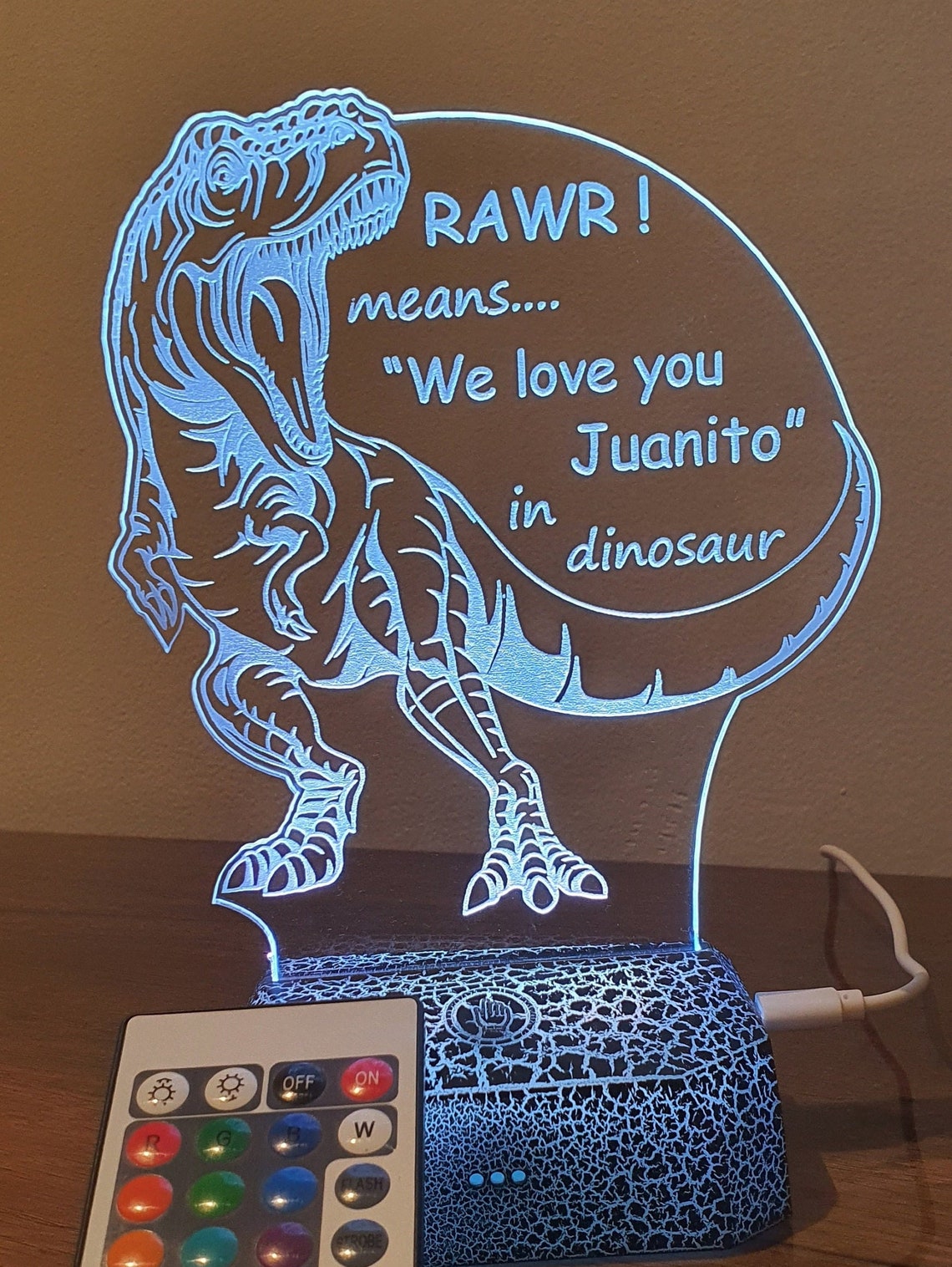 Dino Night Lights T-rex Lamp for Him Custom Night Light - Etsy