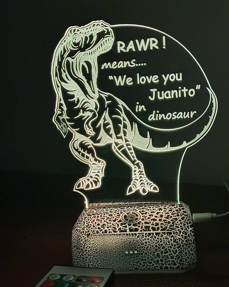 Dino Night Lights T-rex Lamp for Him Custom Night Light - Etsy