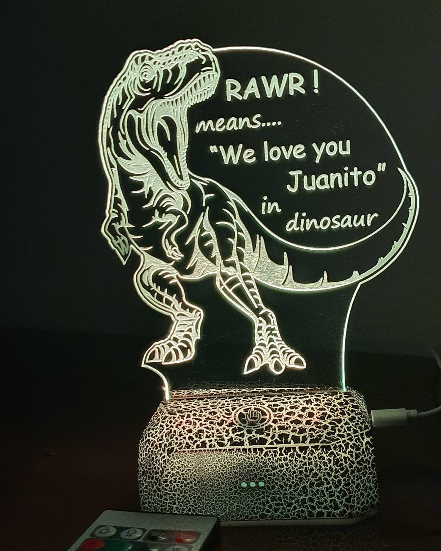 Dino Night Lights T-rex Lamp for Him Custom Night Light - Etsy