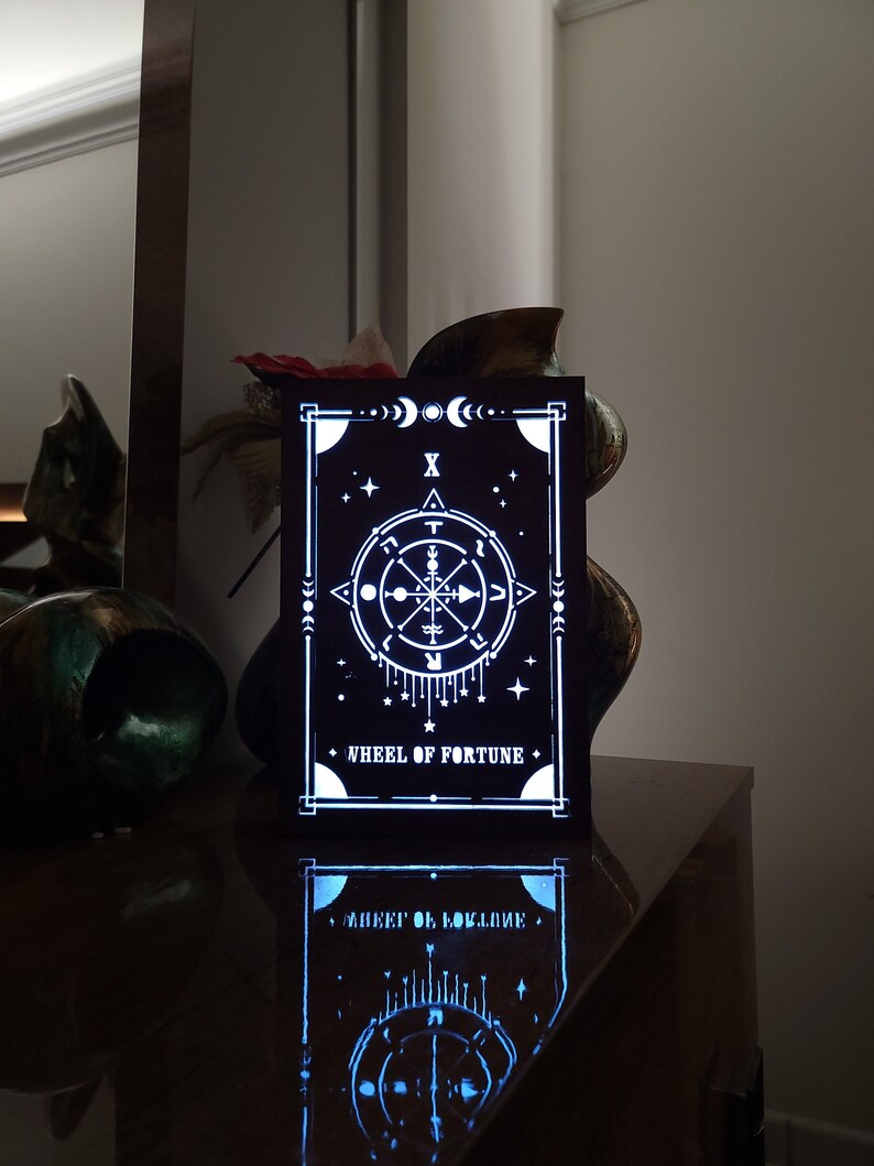 Wheel of Fortune Light, Tarot Light, Bedside Lamp, Wheel of Fortune ...