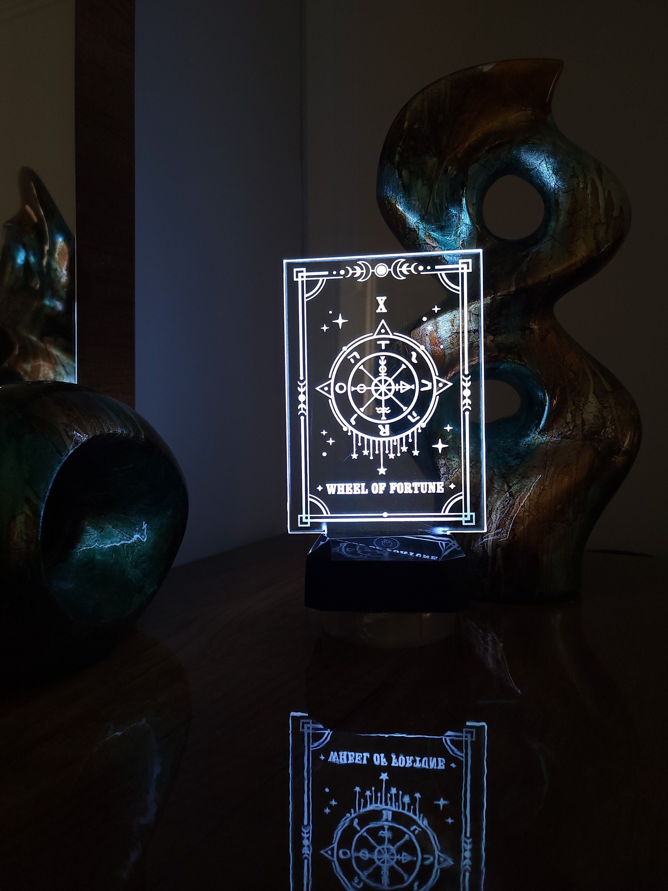 Wheel of Fortune Light, Tarot Light, Bedside Lamp, Wheel of Fortune ...