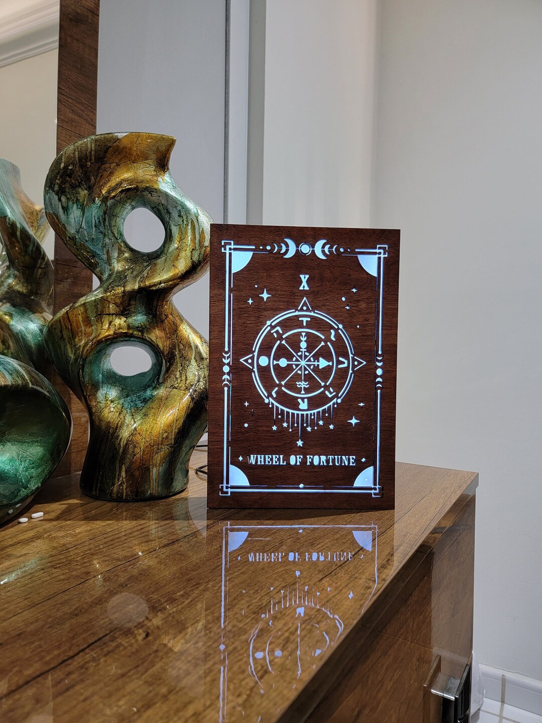 Wheel of Fortune Light, Tarot Light, Bedside Lamp, Wheel of Fortune ...