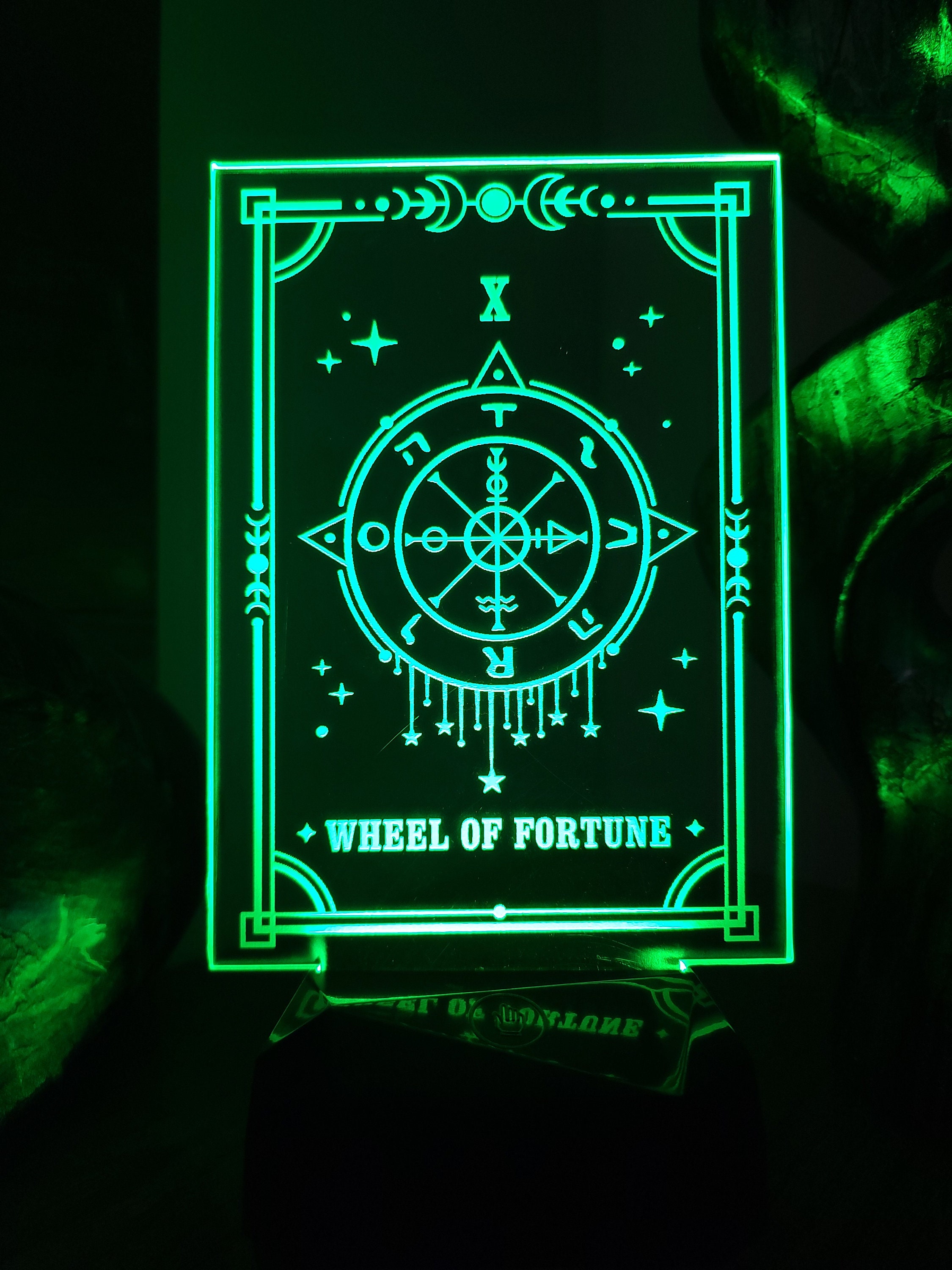 Wheel of Fortune Light, Tarot Light, Bedside Lamp, Wheel of Fortune ...