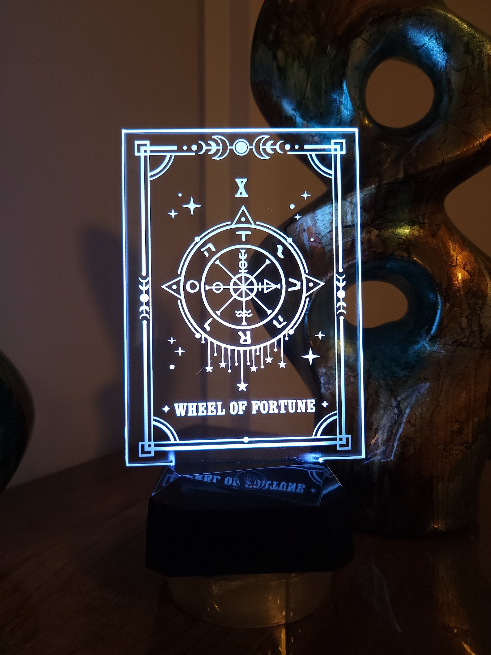 Wheel of Fortune Light, Tarot Light, Bedside Lamp, Wheel of Fortune ...