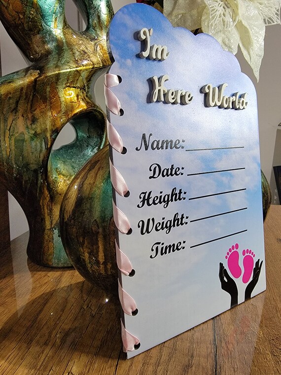 Newborn Announcement Sign Baby Hospital Sign Baby Girl Birth - Etsy